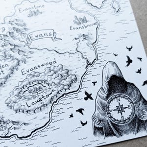 Custom Hand Drawn Fantasy Map A3, A4, A5 for Gifts, Aspiring Writers, D ...