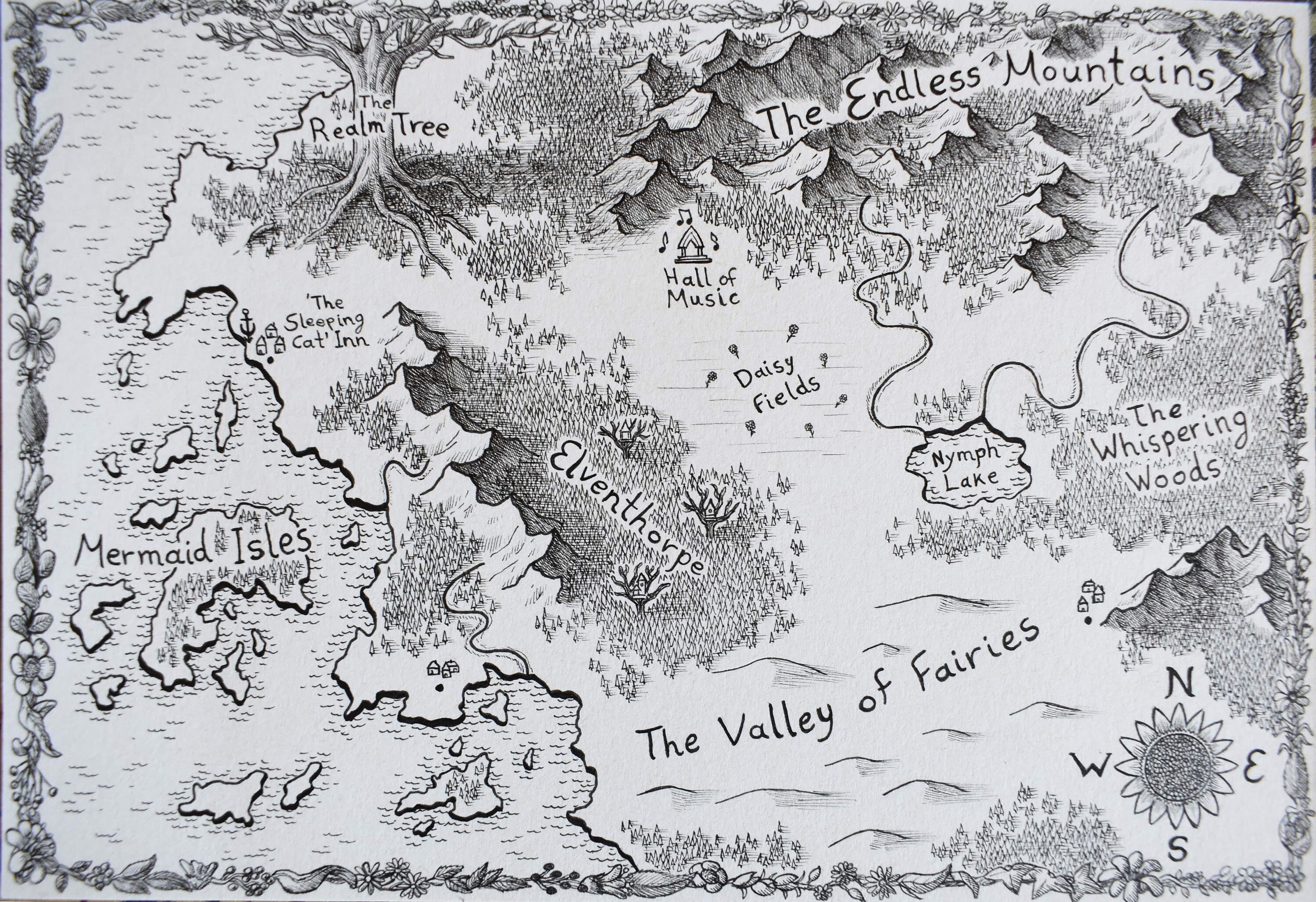 Custom Hand Drawn Fantasy Map A3, A4, A5 for Gifts, Aspiring Writers, D&D and Other Roleplaying ...