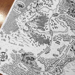Custom Hand Drawn Fantasy Map (A3, A4, A5) - for Gifts, Aspiring ...
