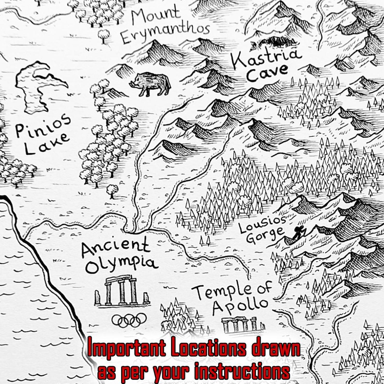 Personalized Custom Hand Drawn Map of Your Trips (A3, A4, A5) - Your ...