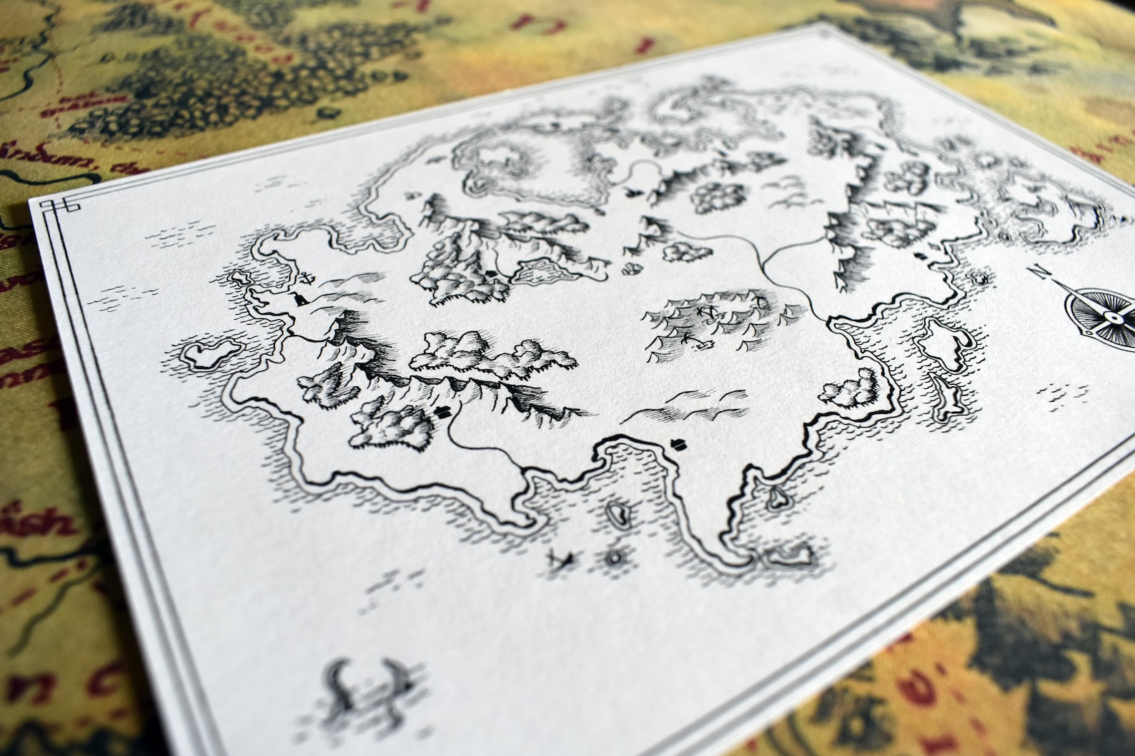 Custom Hand Drawn Fantasy Map A3, A4, A5 for Gifts, Aspiring Writers, D ...