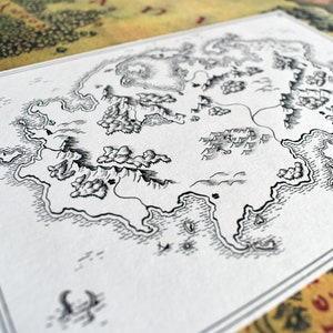 Custom Hand Drawn Fantasy Map A3, A4, A5 for Gifts, Aspiring Writers, D&D and Other Roleplaying ...