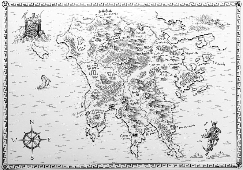 Personalized Custom Hand Drawn Map of Your Trips (A3, A4, A5) - Your ...