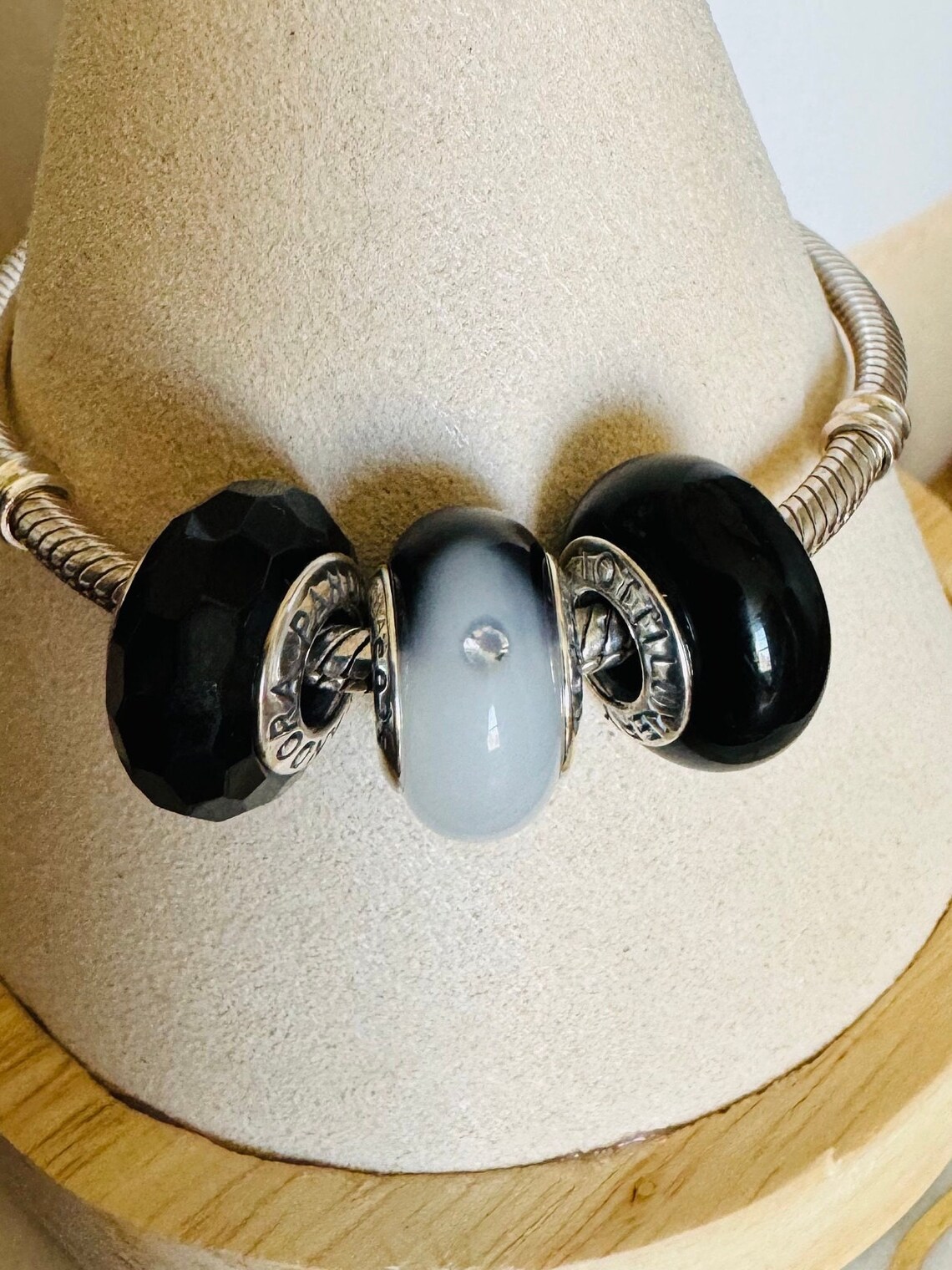 Set of 3 Jin Yang Murano Glass Charms Beads,a European Core, Charms ...