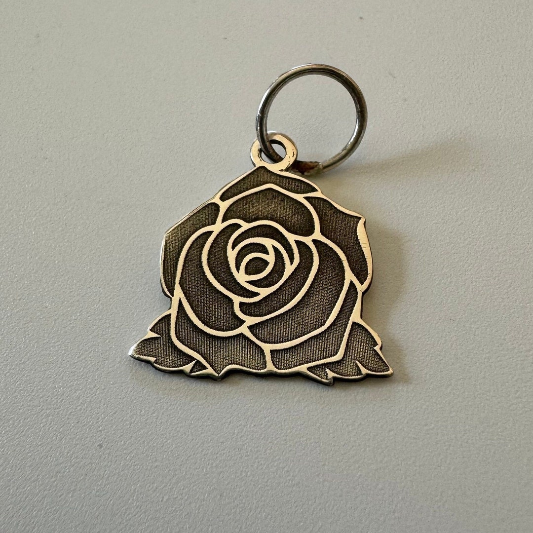 925 Sterling Silver Laser Engraved Rose Love Pendant, Cute Jewelry ...