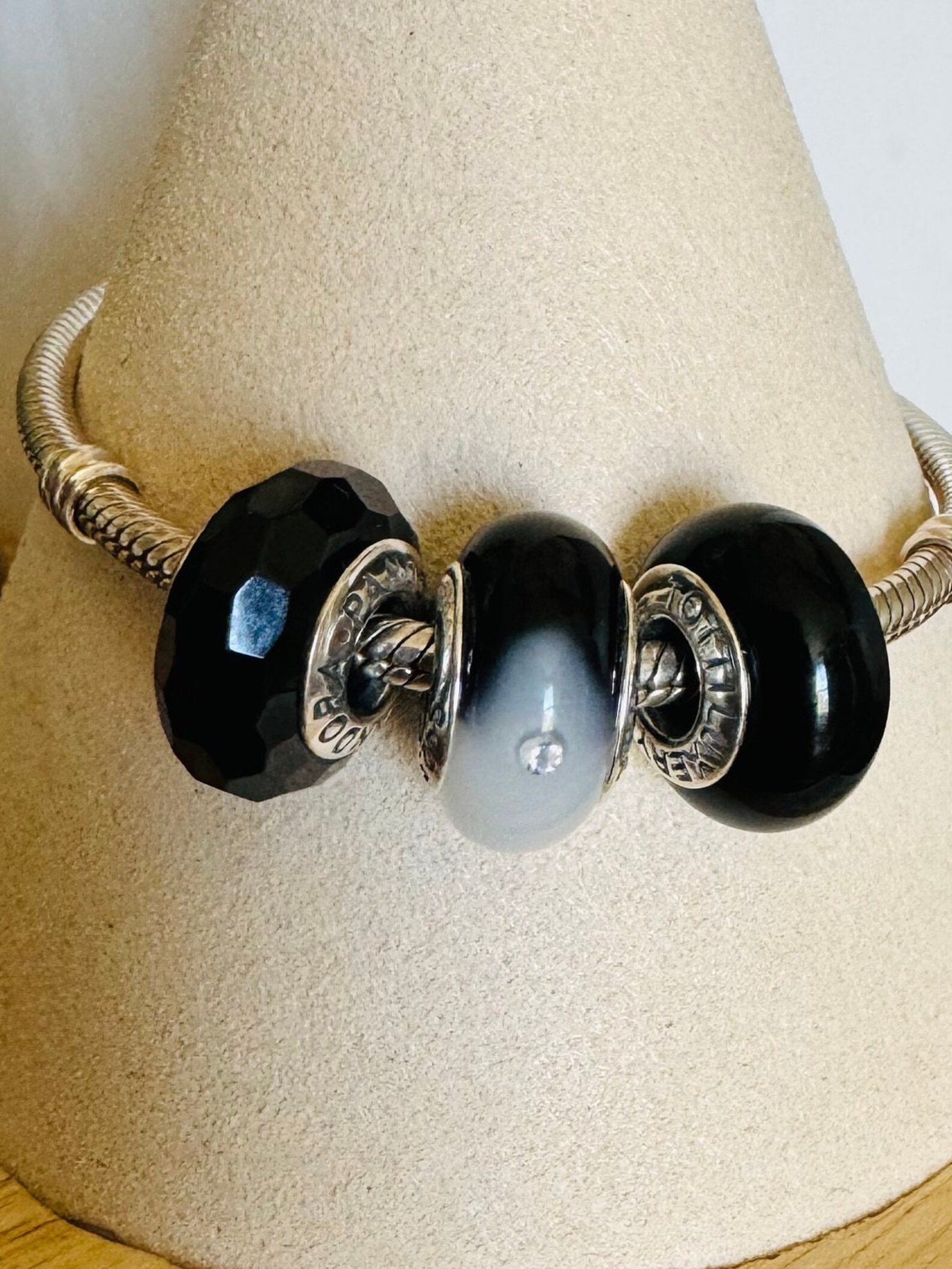 Set of 3 Jin Yang Murano Glass Charms Beads,a European Core, Charms ...