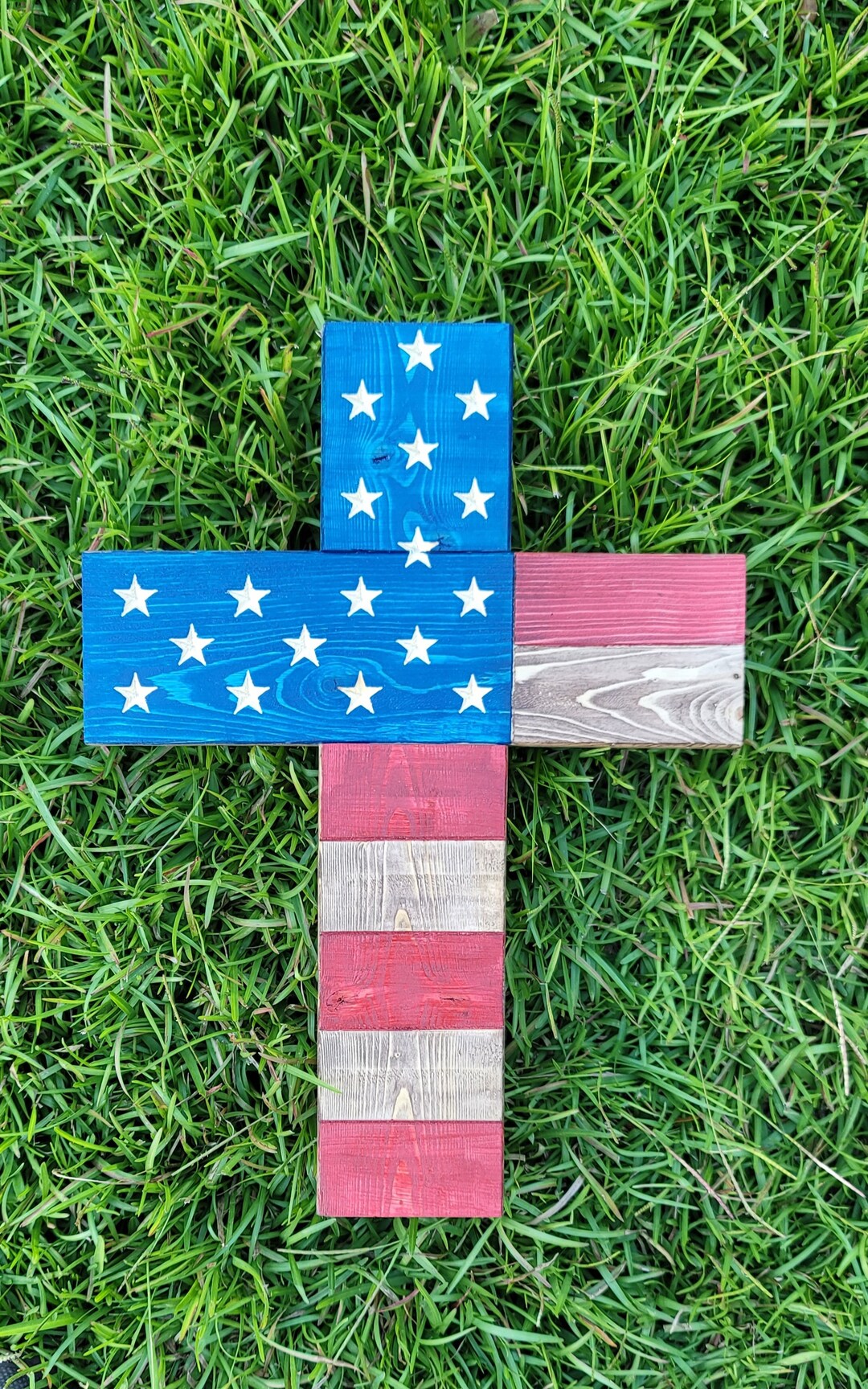 American Flag Cross, Christian Wood Cross, Patriotic Wood Cross ...