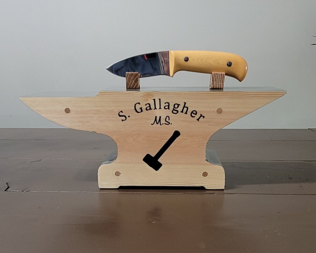 Personalized Anvil Knife Display - Etsy