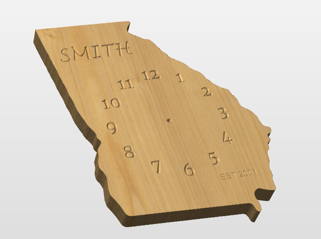 State Outline Wooden Wall Clock, Clock, State, Custom, Wooden Clock, Georgia, Texas, Alabama ...