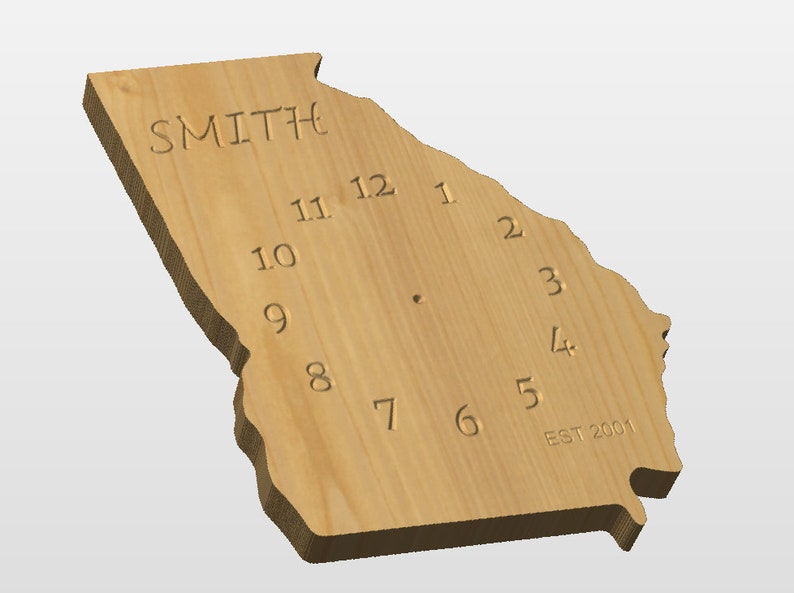 State Outline Wooden Wall Clock, Clock, State, Custom, Wooden Clock ...