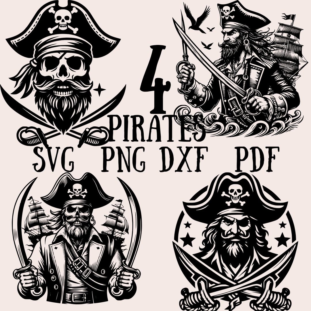 Pirates SVG, DXF, PNG Files | Laser Cut & Cnc Designs | Popular Pirate ...
