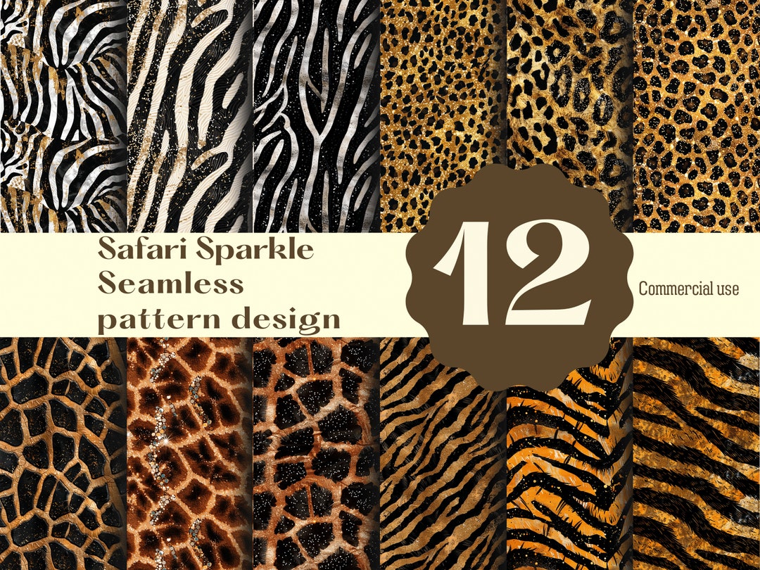 Seamless Animal Skin Print Patterns With Glitter Accents for Creative ...