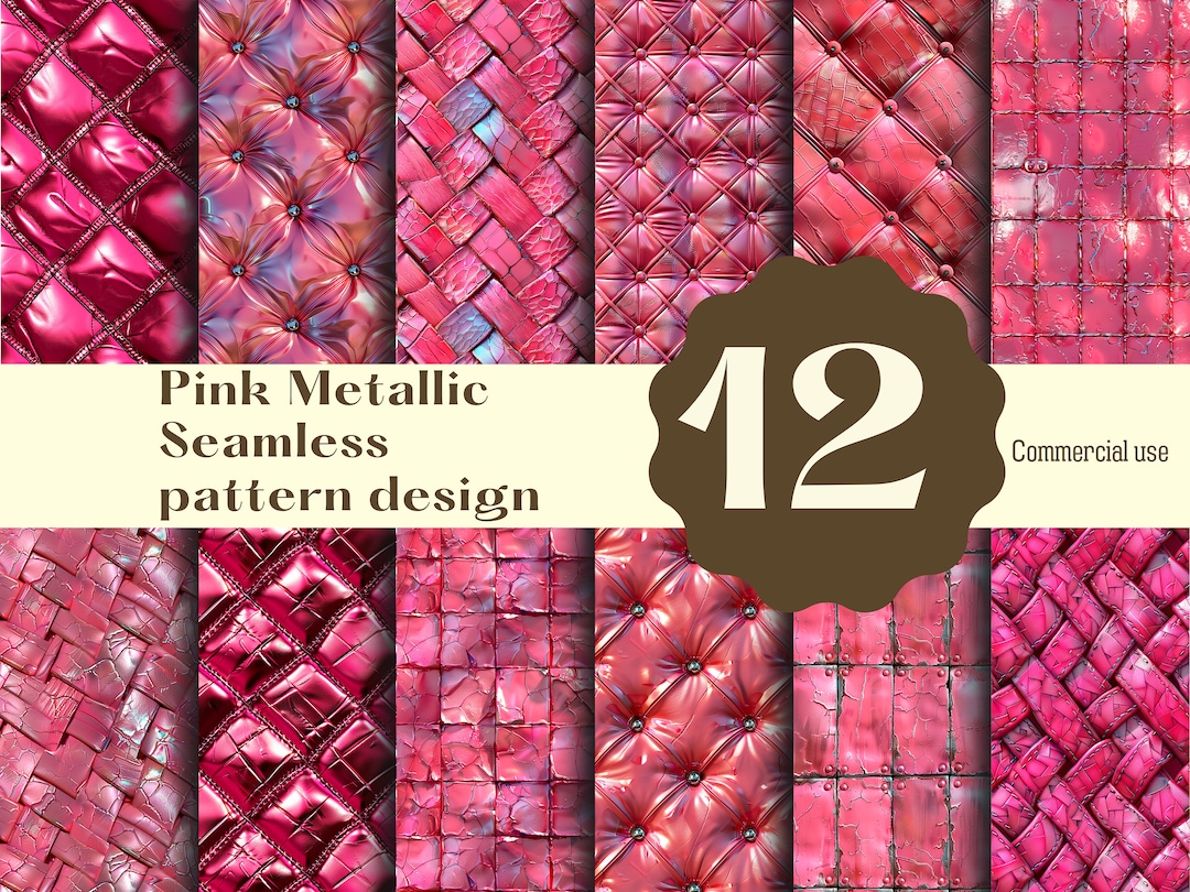 Rococo Fretwork Pink Metallic Seamless Pattern - Luxury Digital Paper ...