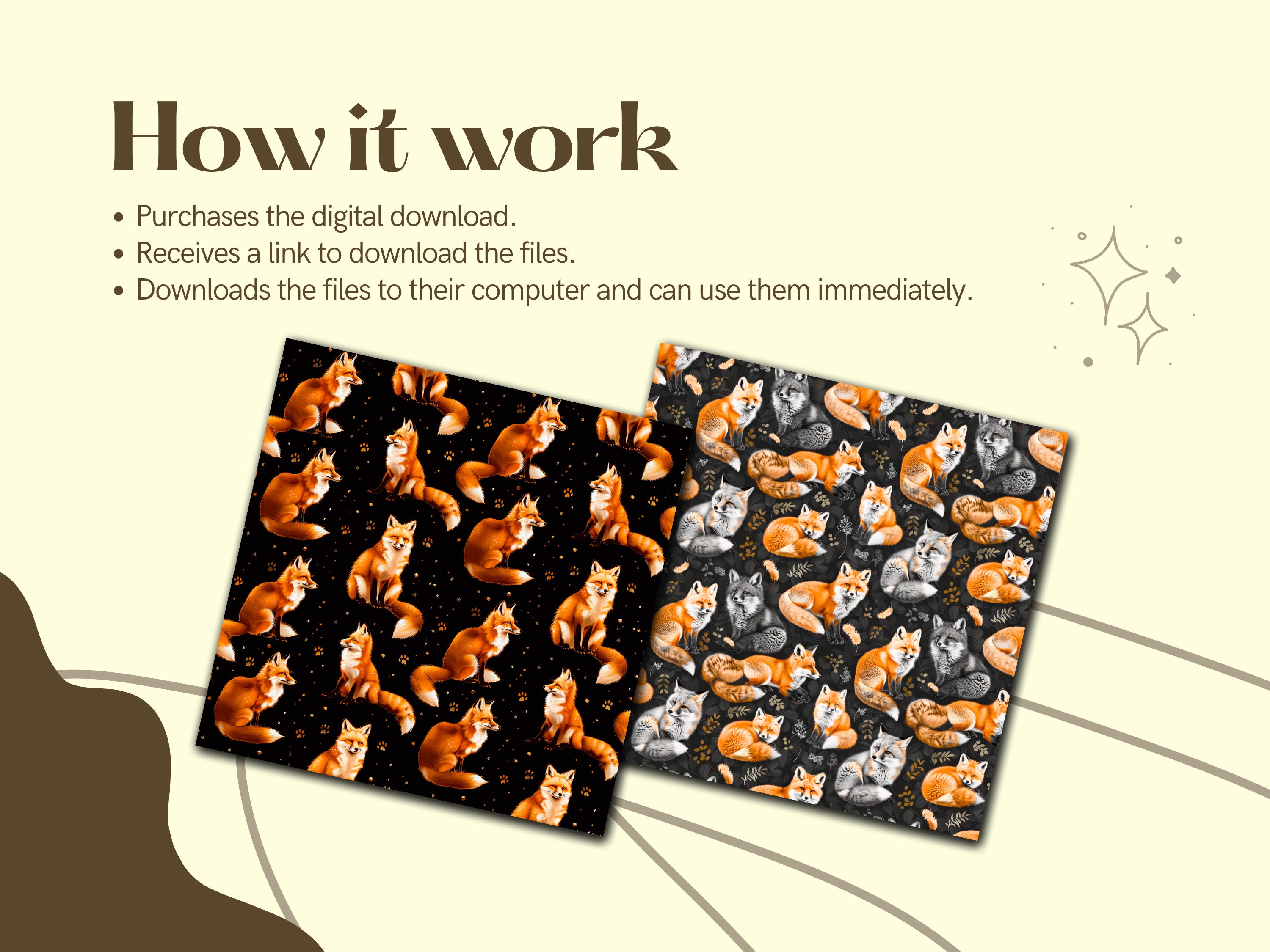 Fox Seamless Pattern Digital Paper Printable Scrapbook Paper for Crafts ...