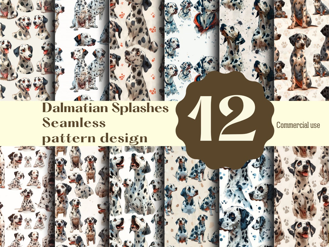 Dalmatian Dog Seamless Pattern Digital Paper - Adorable Design for ...