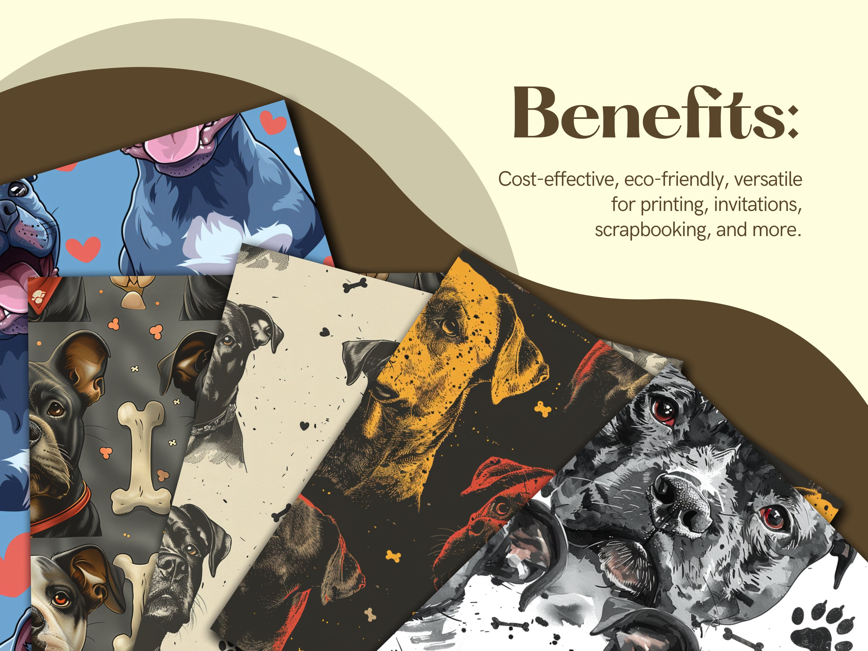 Pitbull Seamless Pattern - Strong and Loyal Dog Digital Paper for ...