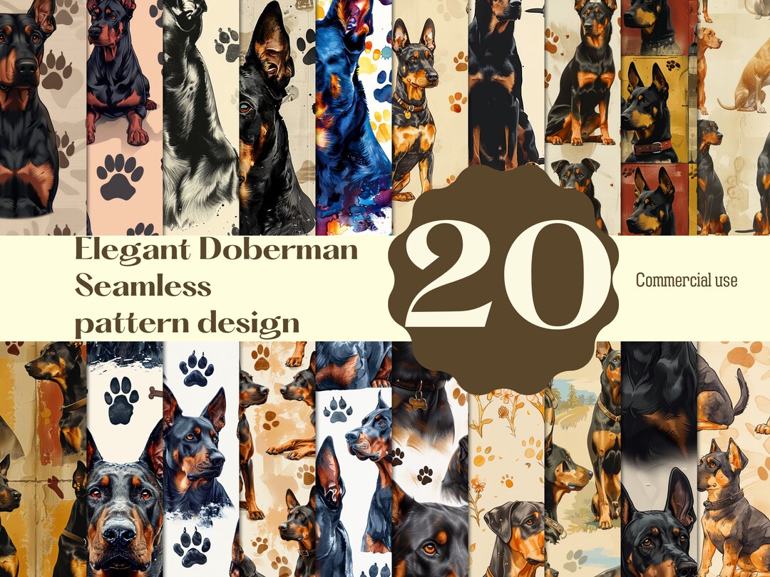 Seamless Doberman Pattern - Digital Paper for Dog Lovers, Ideal for ...