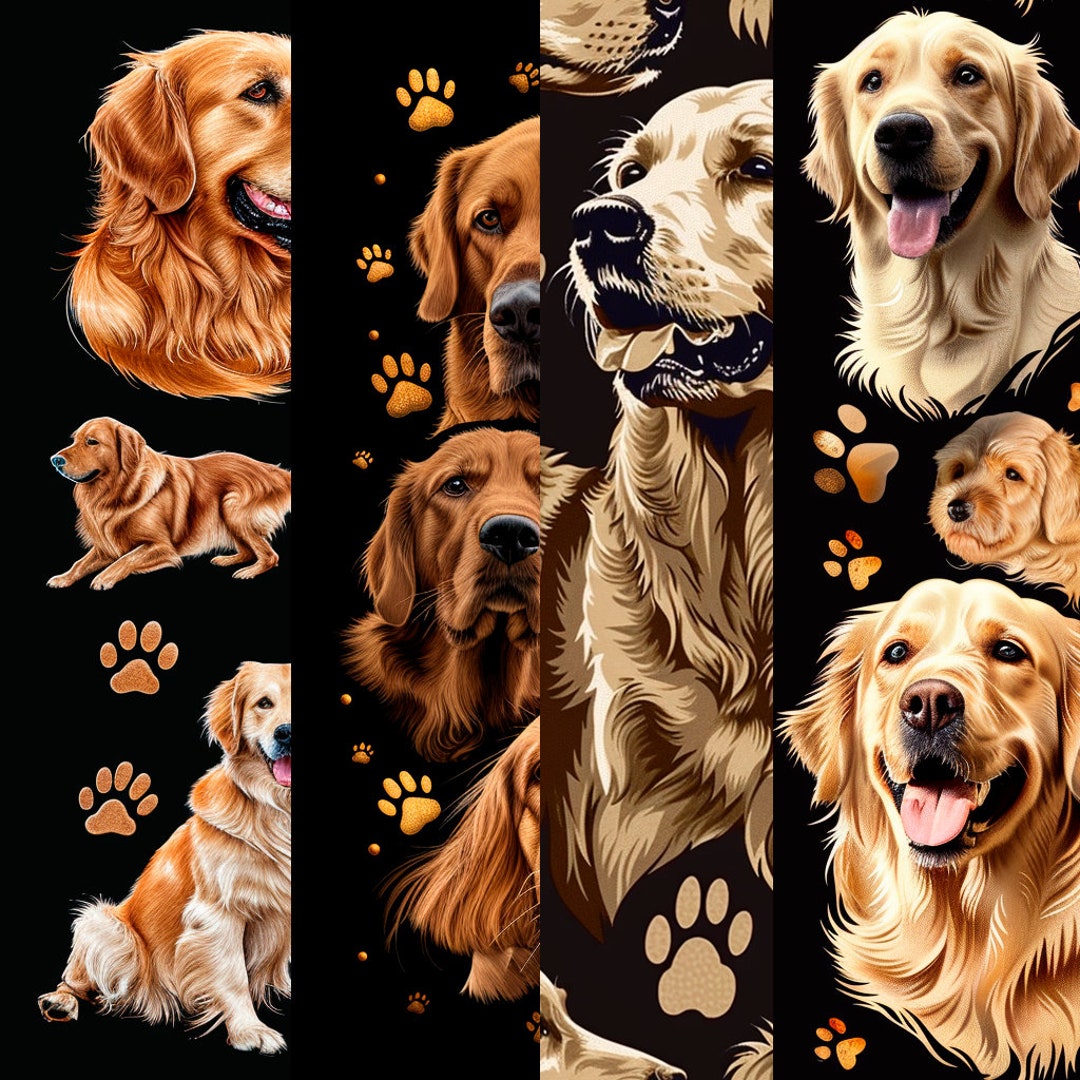 4 Dog Digital Papers, Pack, Dog Scrapbook Papers, Dog Patterns ...
