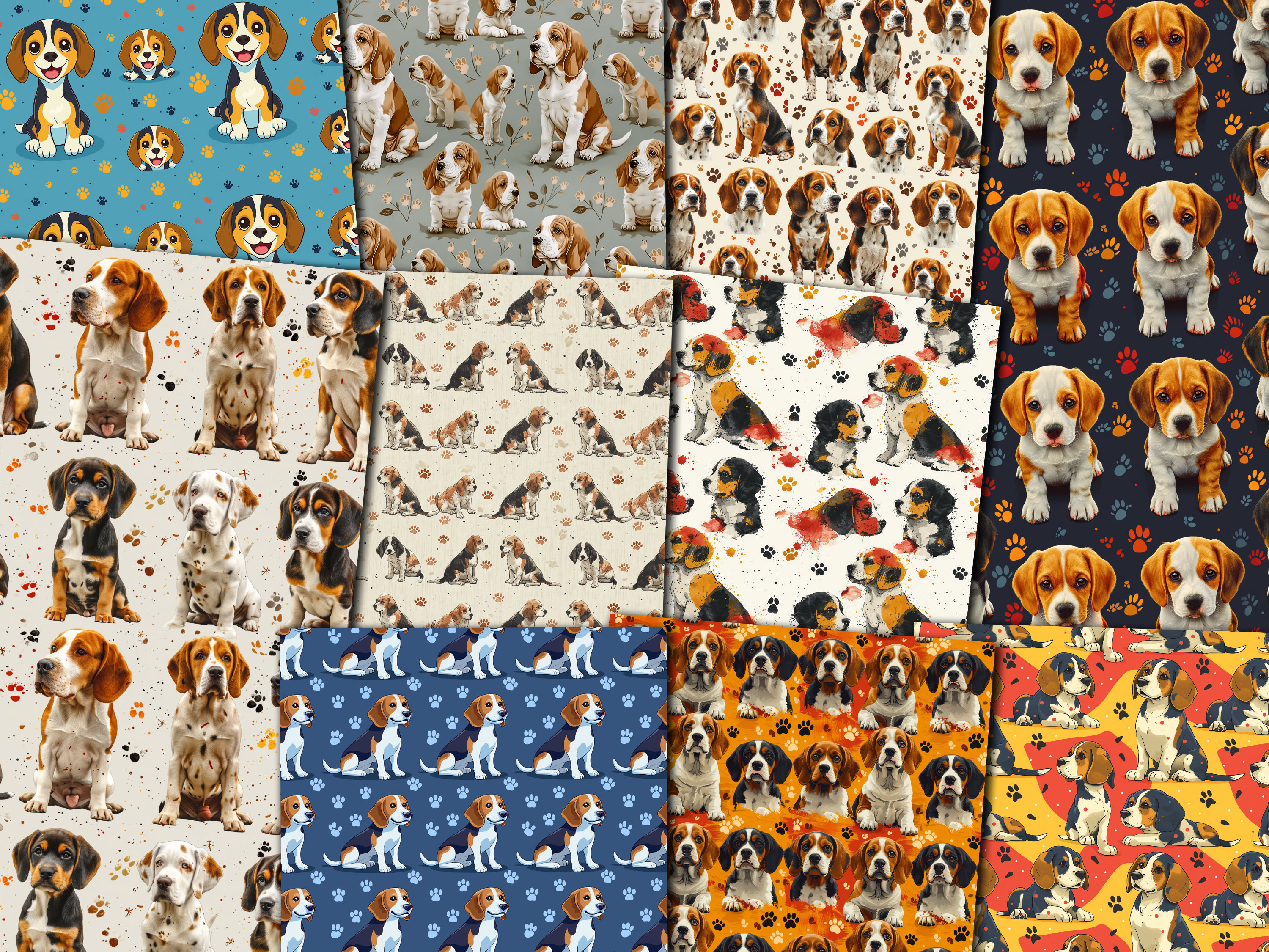 Seamless Beagle Dog Pattern - Cute and Playful Design for Fabrics ...