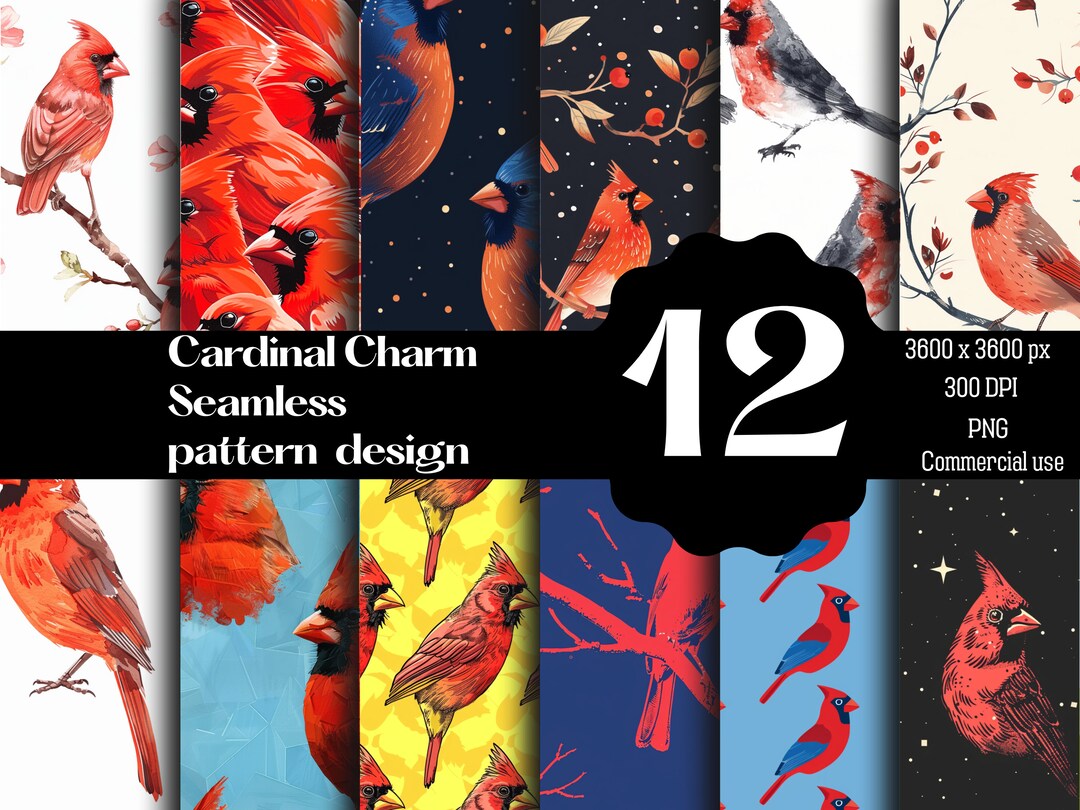 Cardinal Pattern Design Vibrant and Elegant, Perfect for Fabric ...