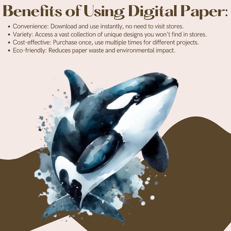 Orca Whale Watercolor Clipart PNG - Hand-painted Ocean Theme Digital ...