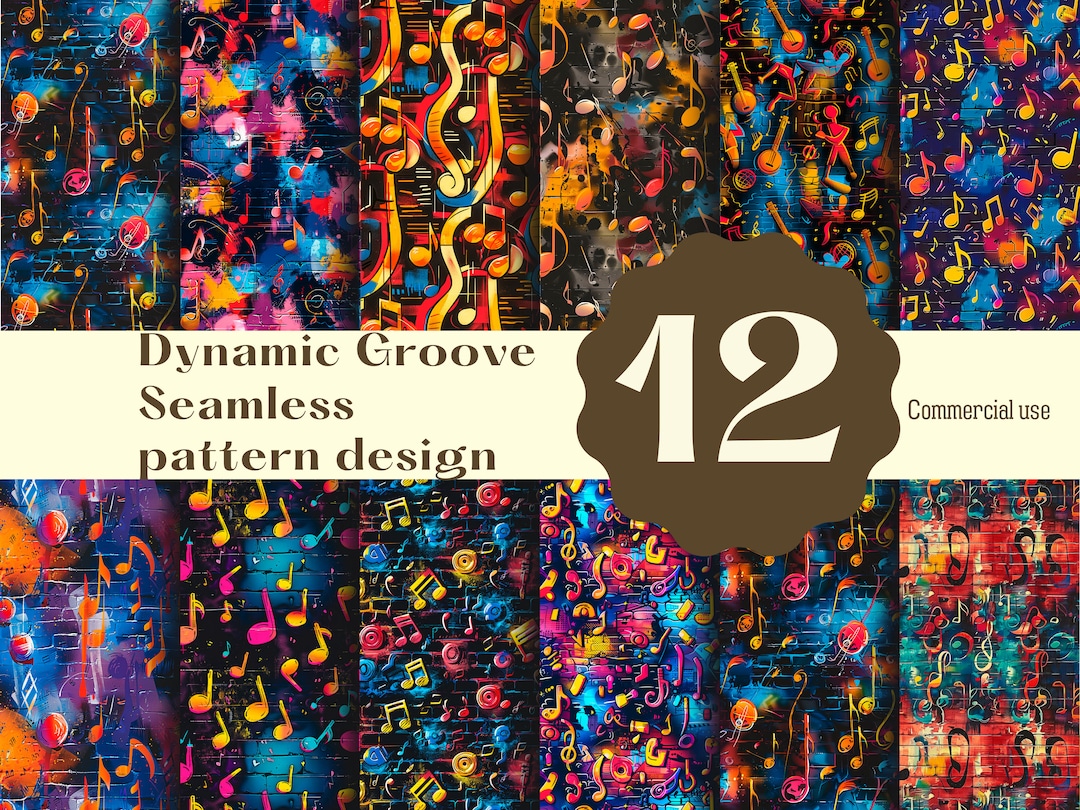 Vibrant Hip-hop Seamless Pattern - Urban Music-inspired Digital Paper ...