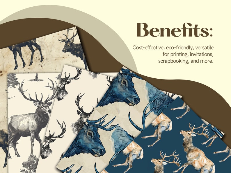 Elk Seamless Pattern for Unique Projects Seamless Wildlife Design ...