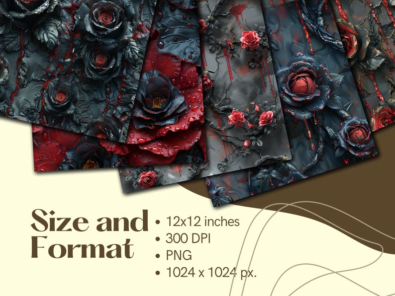 Black Rose Blood Drip 3D Seamless Pattern Macabre Beauty, Intriguing ...