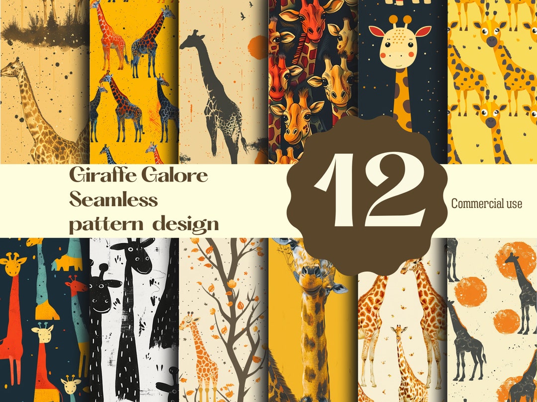 Giraffe Seamless Pattern - Adorable Digital Paper for Nature Lovers ...
