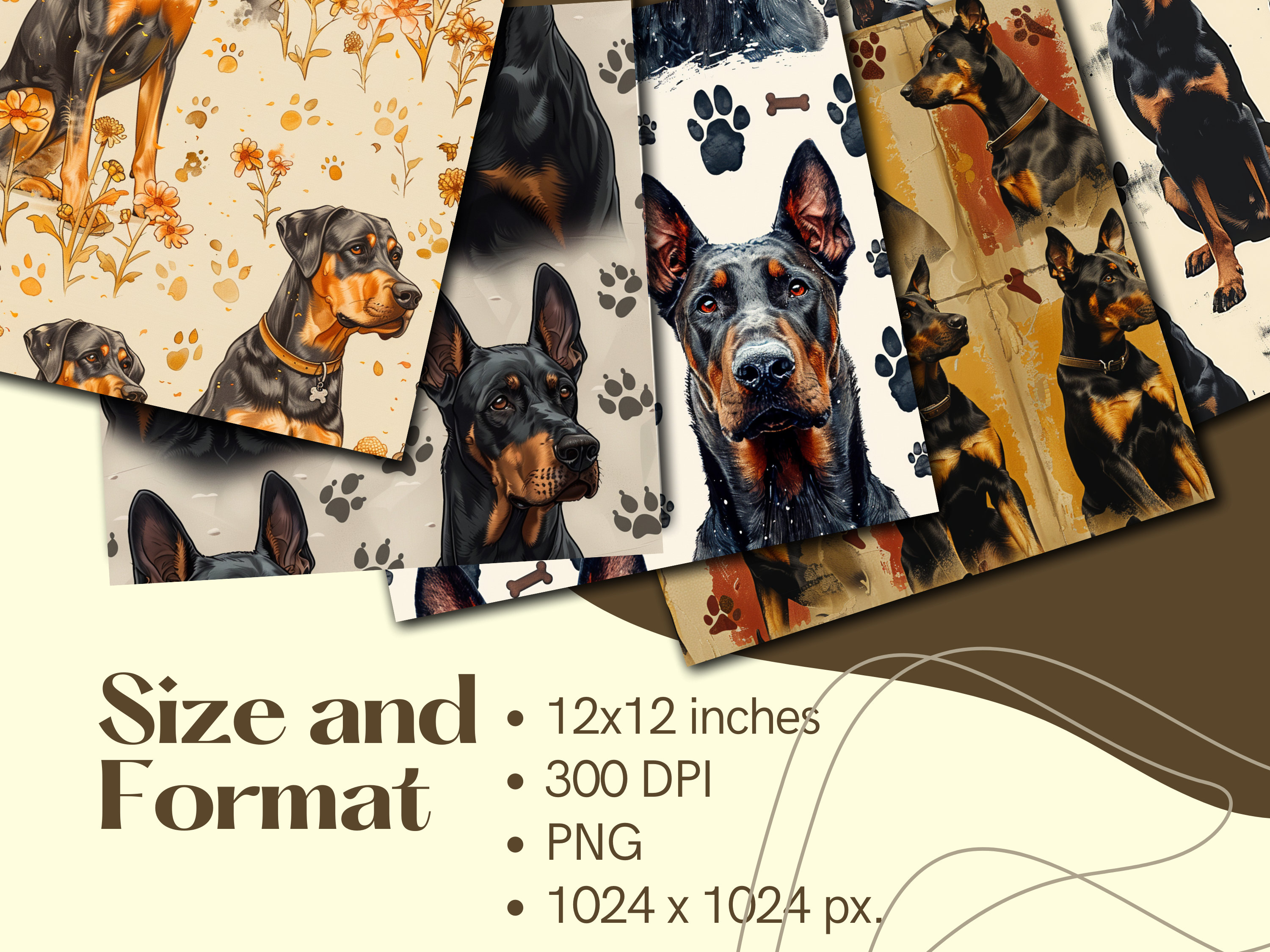 Seamless Doberman Pattern - Digital Paper for Dog Lovers, Ideal for ...