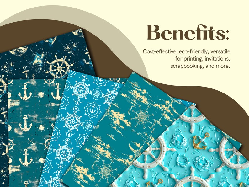Vintage Ship Wheel Anchors Seamless Pattern in Cyan Blue on Neon ...
