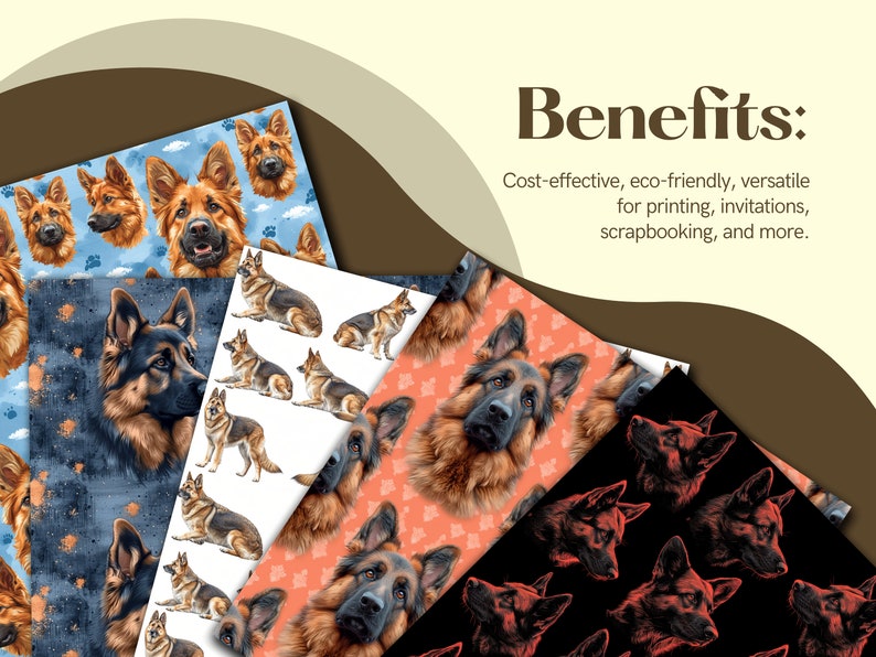 German Shepherd Digital Pattern, Seamless German Shepherd Design, Dog ...