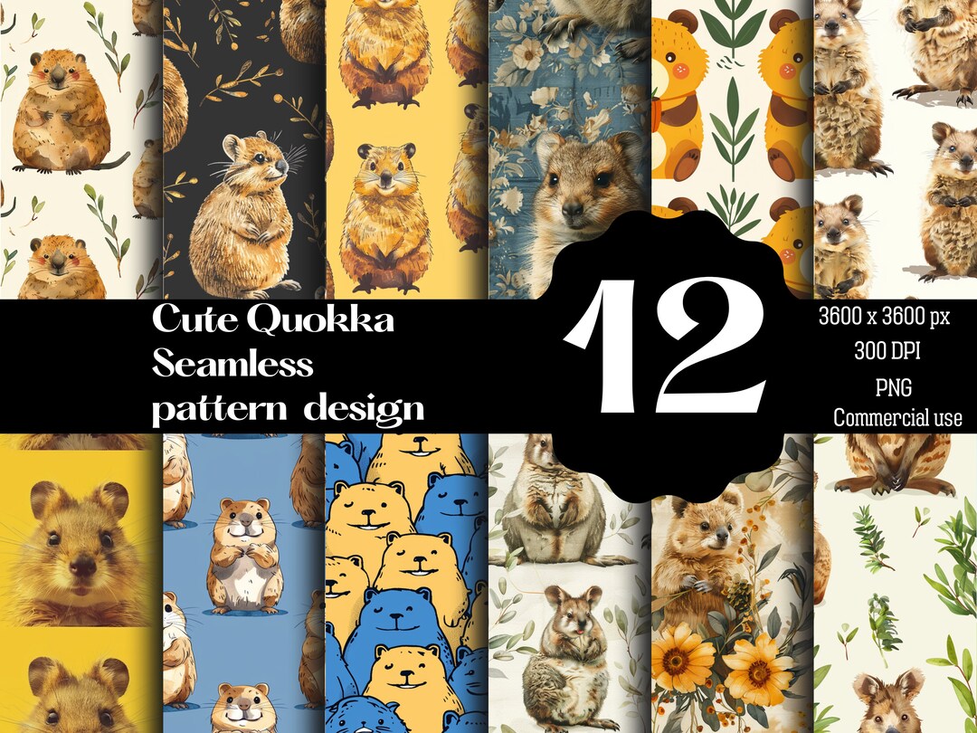Quokka Seamless Pattern Adorable Design Featuring Australia's Happiest ...