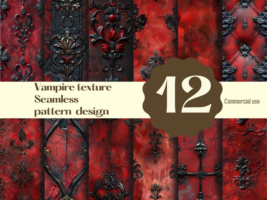 Obscure Dark Red Gothic Vampire Seamless Texture - Elegant and ...