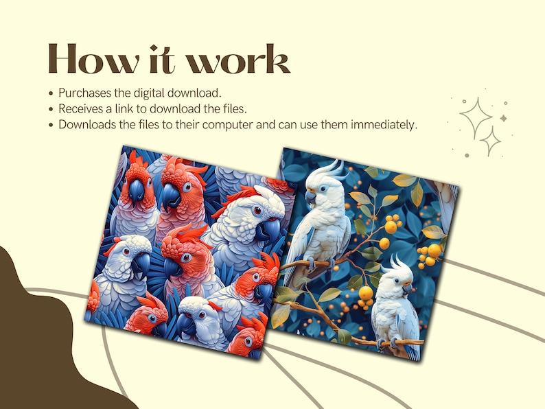 Seamless Tropical Cockatoo Pattern Vibrant Birds on Minimalist ...