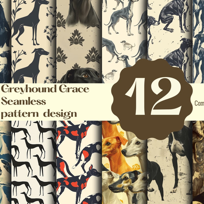 Greyhound Print - Etsy