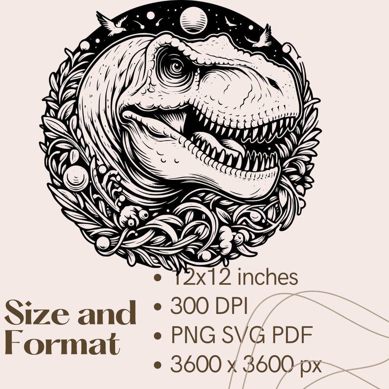 T-Rex Dinosaur SVG, DXF, PNG Files | Laser Cut & Cnc Designs | Popular ...