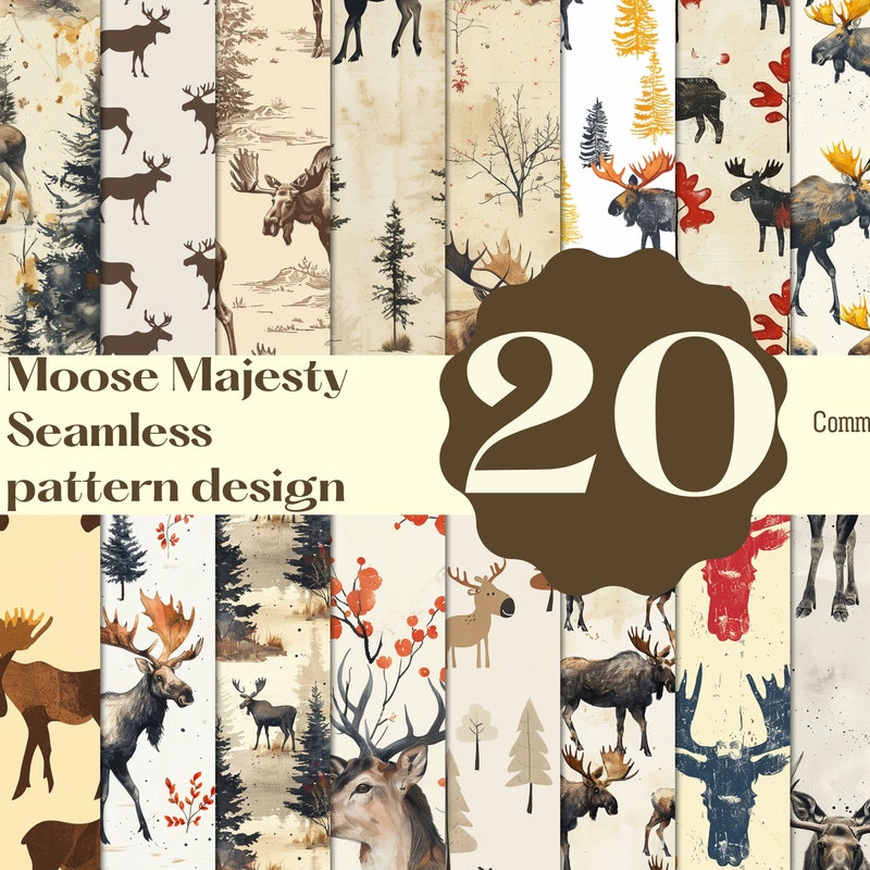 Seamless Moose Patterns - Etsy