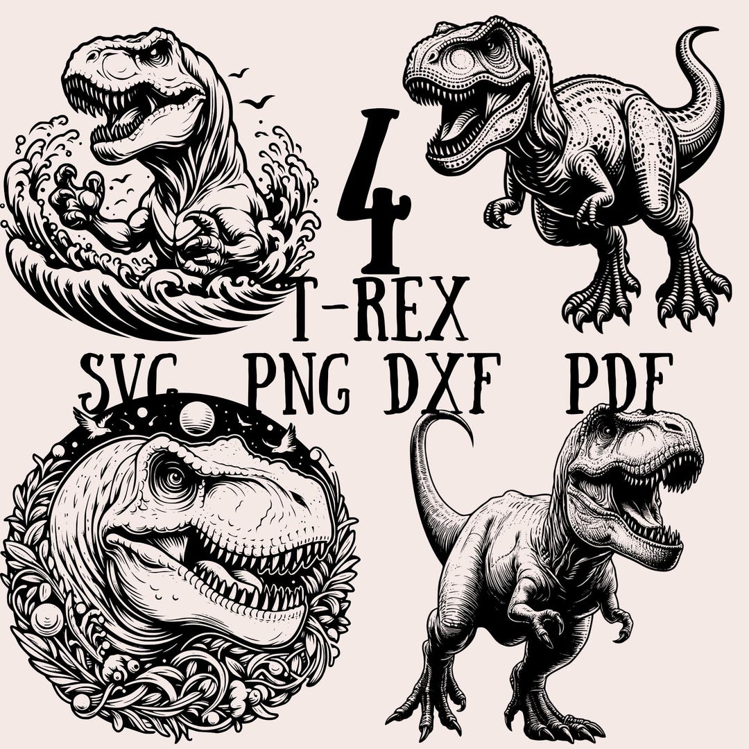 T-rex Dinosaur SVG, DXF, PNG Files | Laser Cut & Cnc Designs | Popular ...