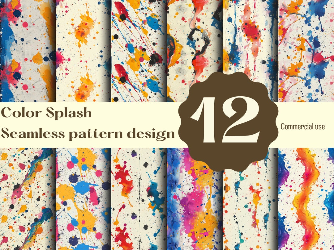 Colorful Splatter Digital Paper | Seamless Patterns for Artistic ...