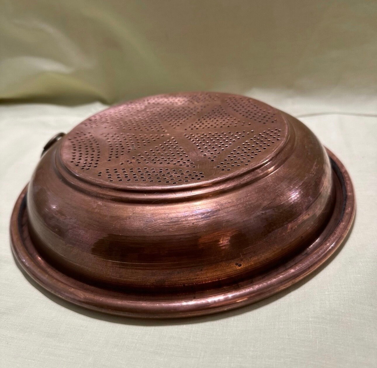 Vintage Copper Strainer With Brass Loop Handle - Etsy