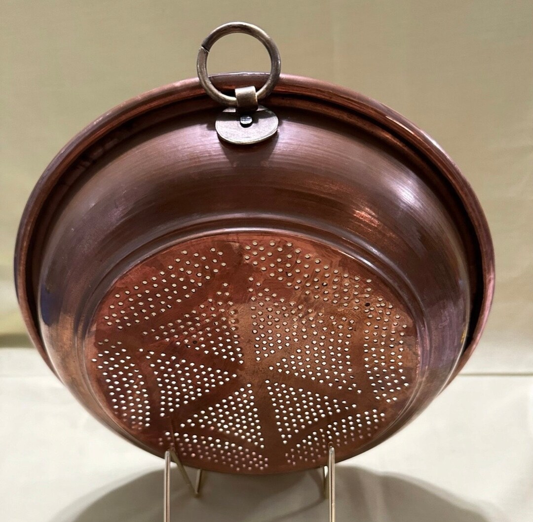 Vintage Copper Strainer With Brass Loop Handle - Etsy