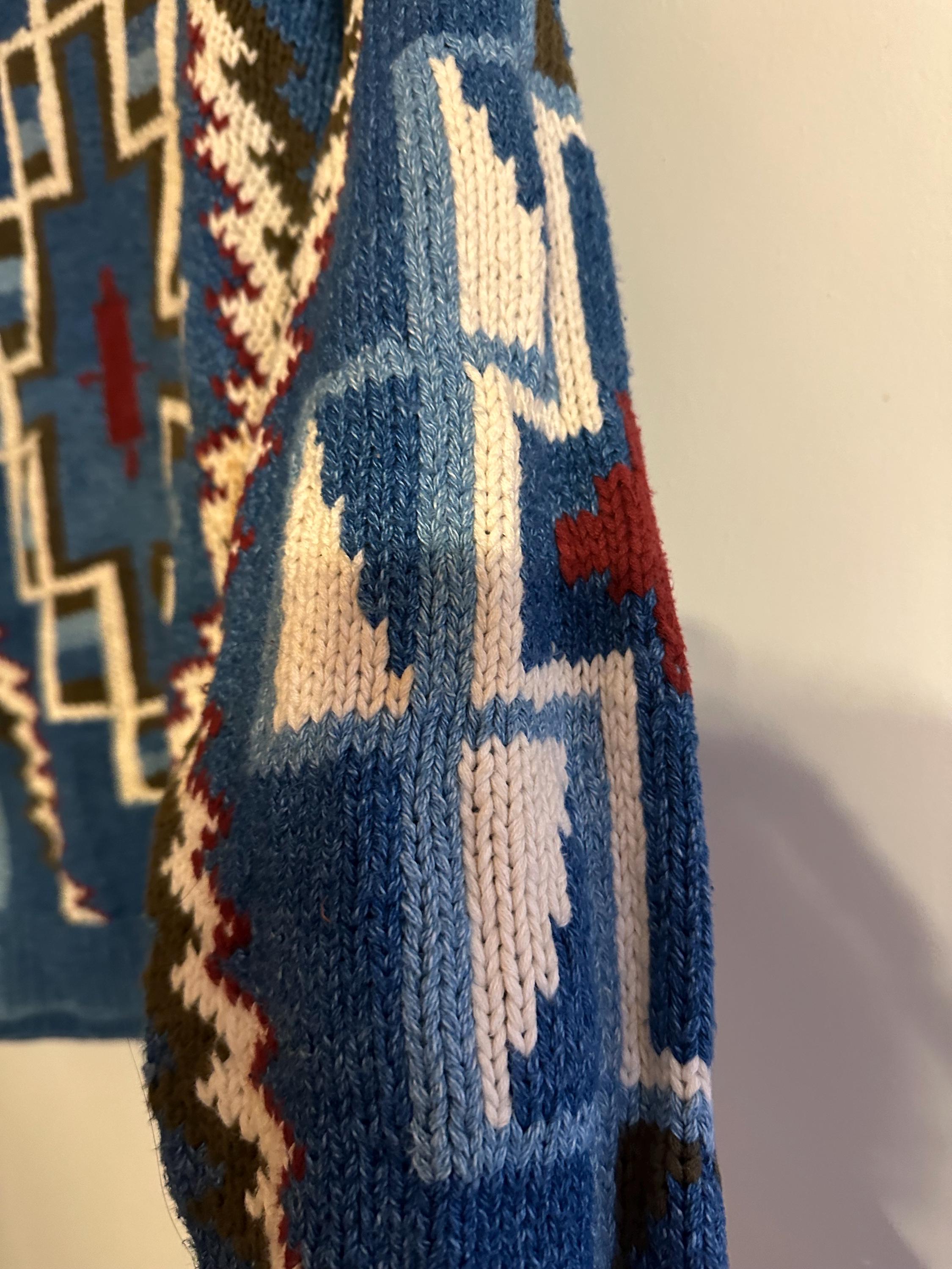 Vintage Ruff Hewn Men’s Blue Southwest Pattern Heavy Cotton Sweater ...