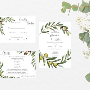 Olive Branch Wedding Invitation,personalized Wedding Invitation ...