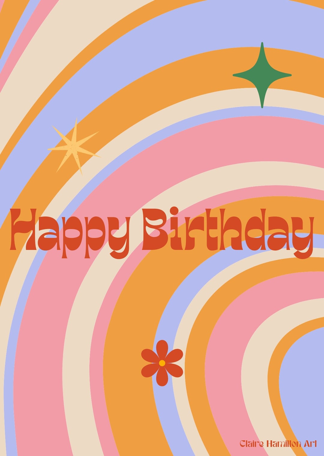 Funny Birthday Card, Groovy, 70's Theme Happy Birthday Card, Printable ...