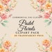 Pastel Florals Clipart, Spring Bouquets, Watercolor Floral Graphics ...