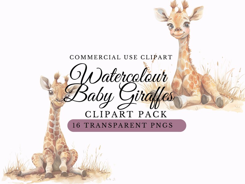 Giraffe Watercolor Clipart, Cute Clip Art for Commercial Use ...