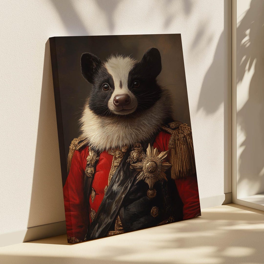 Renaissance Portrait of a Skunk Military General | Canvas Wall Art ...
