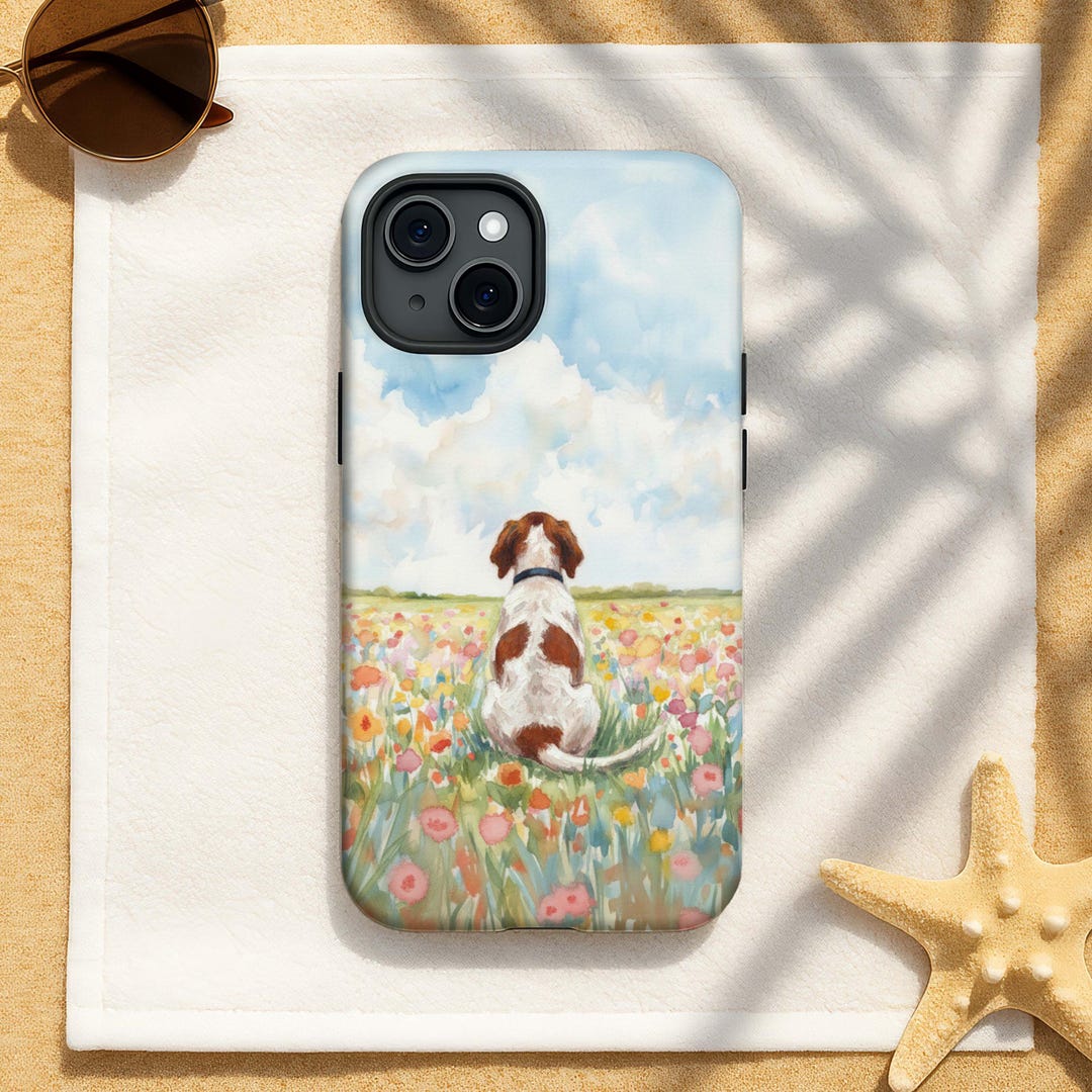 Saint Germain Pointer Flower Field Art Phone Case - Dog Memorial Gift ...