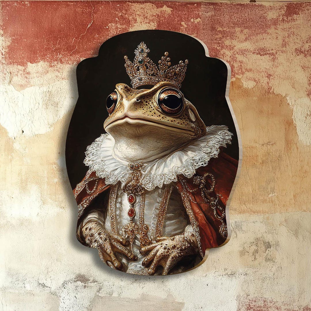 Renaissance Portrait of a Toad Queen | Wood Wall Art | Vintage ...